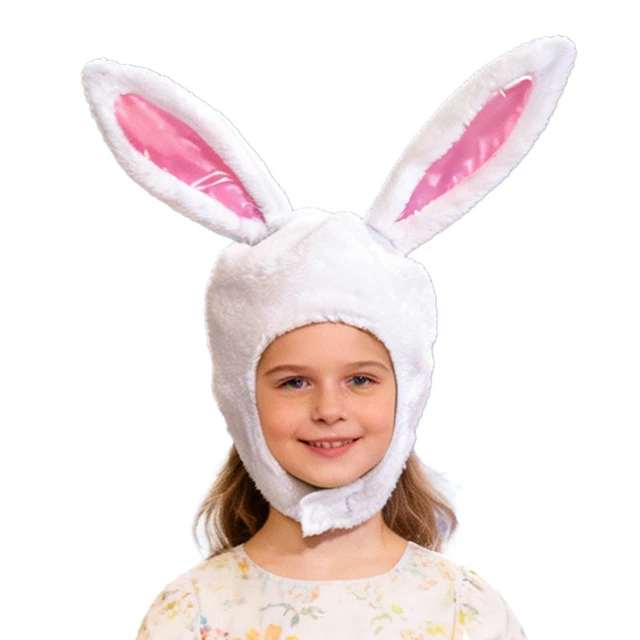EASTER BUNNY HAT Ear Funny Plush Hood Women Costume Rabbit Hat Cosplay ...