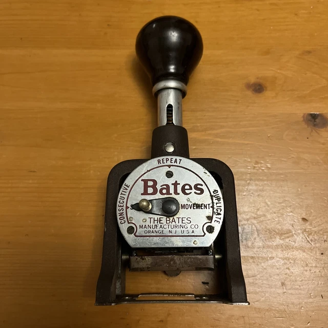 VINTAGE BATES NUMBERING Machine 6 Wheels Style E Multiple Movement ...