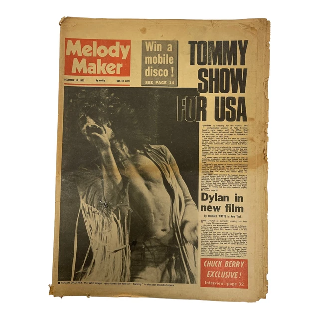 MELODY MAKER DECEMBER 16, 1972 The Who Bob Dylan Chuck Berry Paul McCartney £23.54 - PicClick UK