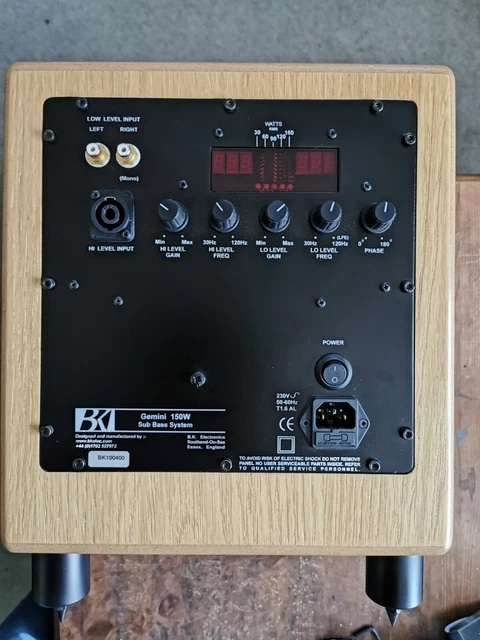 BK ELECTRONICS GEMINI 2 subwoofer £160.00 - PicClick UK