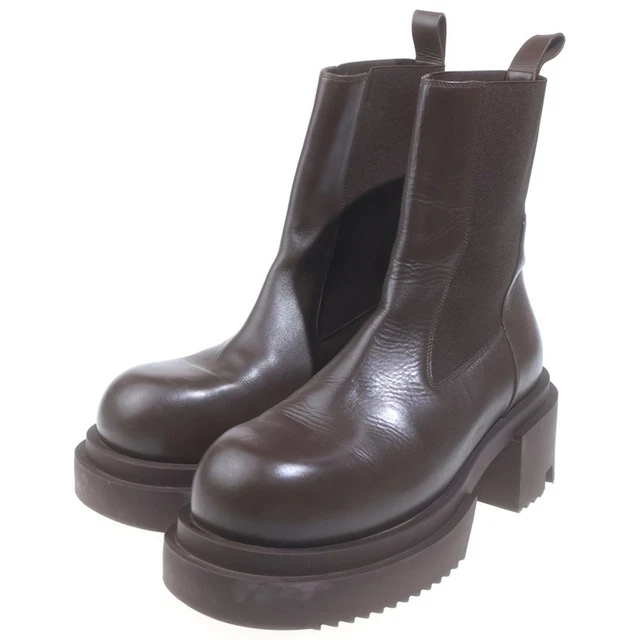 RICK OWENS BEATLE BOGUN Beetle Bogan Side Gore Platform Leather BOOTS ...