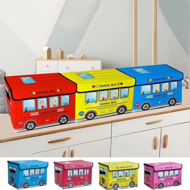 NON-WOVEN CARTOON SCHOOL Bus Storage Box Car Pattern Toy Storage Box ...