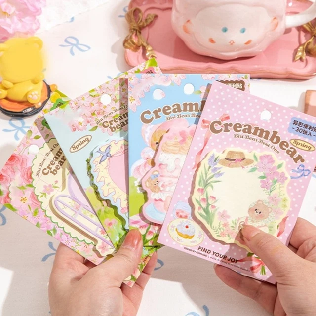 CARTOON BEAR NOTES Pad 30 Sheets Sticky Note Paper Pocket Notepads Memo ...