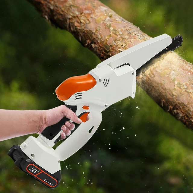 6-INCH MINI CORDLESS Electric Chainsaw Battery-Powered Wood Cutter ...