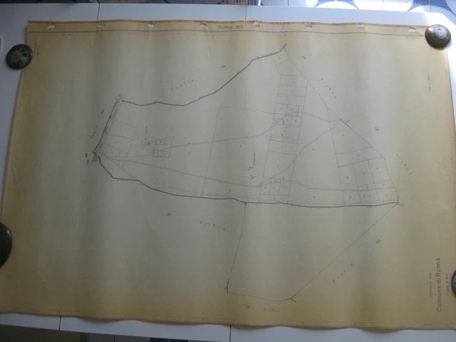 ROMA MAPPA CATASTALE n.953 TORRE DI CENTOCELLE via CASILINA FERROVIA ...