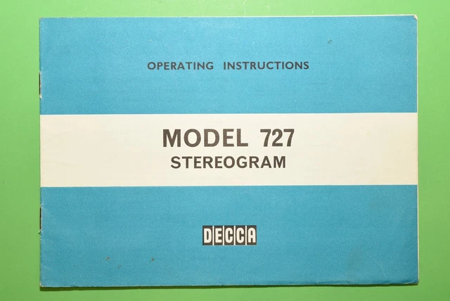 VINTAGE OPERATING INSTRUCTIONS DECCA Stereogram Model 727 £10.07 ...