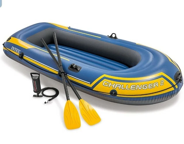 INTEX CHALLENGER 2 Person Dinghy Boat - Inflatable Raft Kayak Set ...