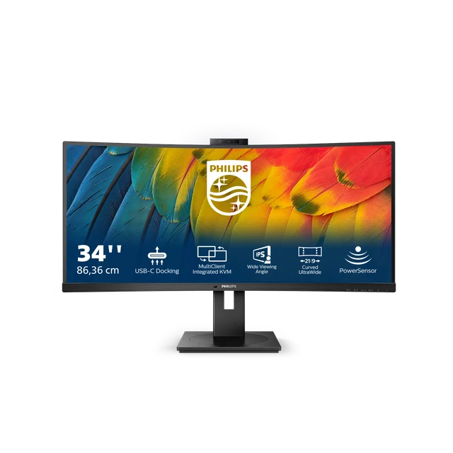 PHILIPS 34B1U5600CH 86,4CM (34") WQHD VA Curved Monitor 21:9 HDMI/DP ...