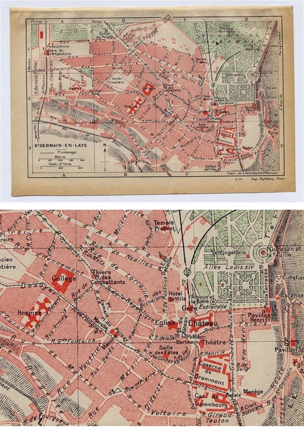 1927 ORIGINAL VINTAGE City Map Of Saint-Germain-En-Laye / France £15.90 ...