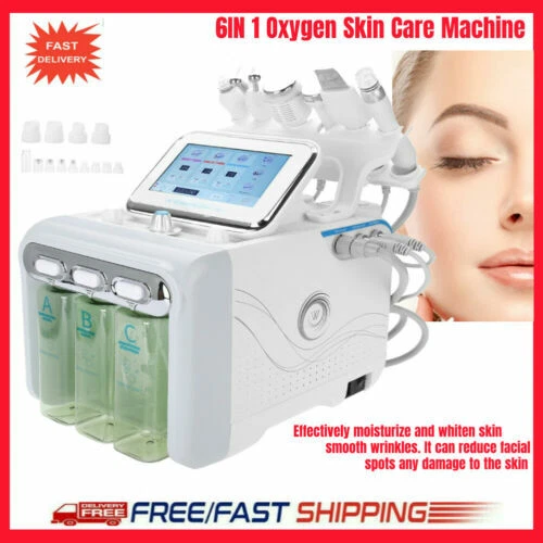 6 IN 1 Hydra Oxygen Water Facial Hydro Skin Rejuvenation Beauty Machine ...