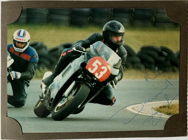 MOTORCYCLE RACING PHOTO Signed 'Best Wishes Richard, David ???' 1980s ...