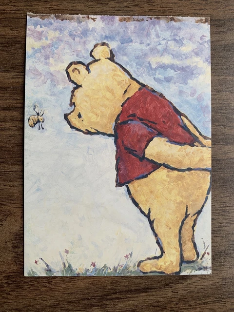 CLASSIC WINNIE THE Pooh Postcard Disney Standing Pooh with Bee 6"x4.25 ...