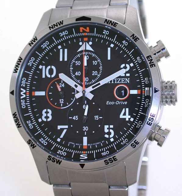 CITIZEN ECO-DRIVE OROLOGIO Solare 43 mm Cronografo Sportivo - 10 BAR WR ...