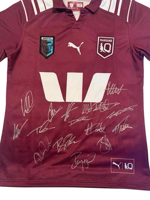 QUEENSLAND MAROONS *TEAM SIGNED 2025* State of Origin Jersey with COA ...