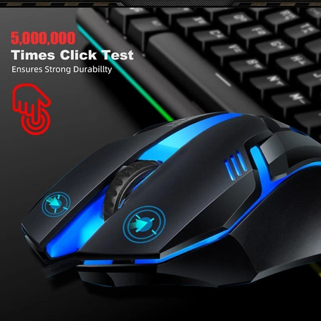 GAMING MOUSE 7-COLORS LED Backlight Ergonomics USB Mouse Wired *1 O8I2 ...