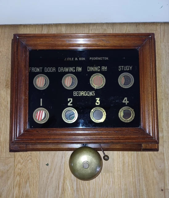 ANTIQUE BUTLER'S SERVANTS Bell Box With Rare Brass Bell £260.72 ...