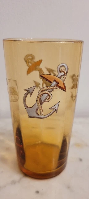 VERRE ÉMAILLÉ XIX décor ancre marine Legars Montjoye EUR 19,00 - PicClick FR