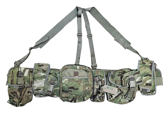 BRITISH ARMY ISSUE MTP Multicam Tactical Webbing Set Belt 7 Pouches ...