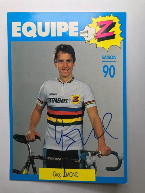 AUTOGRAPH GREG LEMOND Team Z-TOMASSO 1990-Cycling USA-Tour de France ...