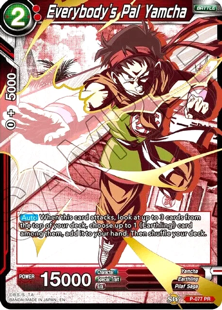 -DRAGON BALL SCG- Everybody's Pal Yamcha Alternate Art Promo P-077 - NM ...