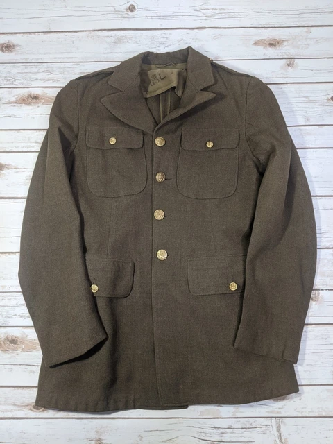VINTAGE WW2 WOOL Uniform Jacket 37L Original Buttons £72.40 - PicClick UK