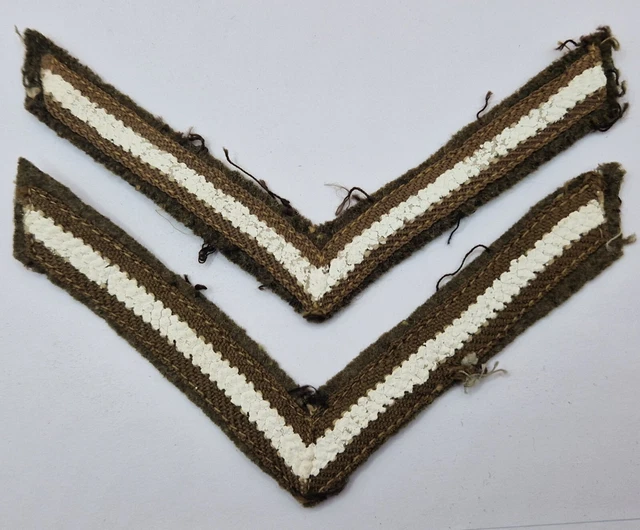 WW1 WW2 BRITISH Army Lance Corporal Rank Chevrons Stripes embroidered ...