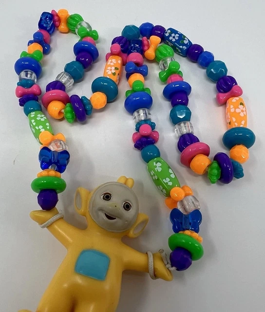 TELETUBBIES BEADED NECKLACE Laa Laa Character Charm Plastic Stretchy ...