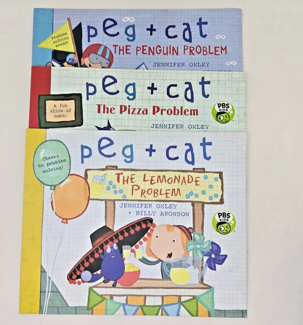 PBS KIDS PEG + CAT by Jennifer Oxley LEMONADE / PIZZA / PENGUIN Set of ...