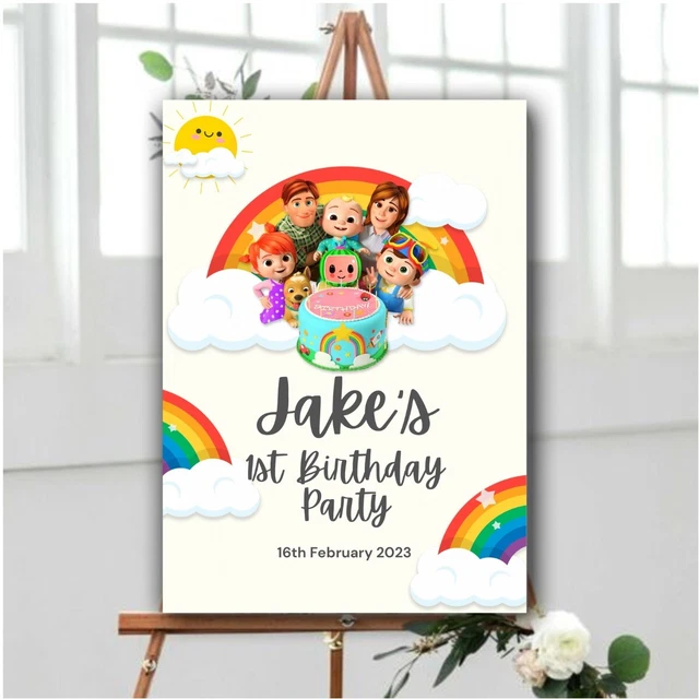 COCOMELON JJ BIRTHDAY Personalised A3 Print Kids Party 1st, 2nd, 3rd ...