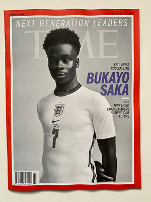 **BUKAYO SAKA ARSENAL / England Uk Time Magazine Leaders Issue October ...