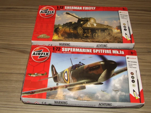 AIRFIX MODEL KITS 1:72 Scale Supermarine Spitfire MK1.1a & Sherman Firefly Boxed £19.99 ...