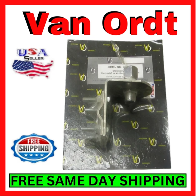 VAN ORDT STAINLESS Steel Horizontal/Vertical Mirror Mount for Antenna w ...