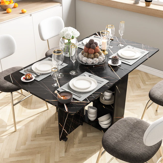 FOLDING DINING TABLE Marble Dining Table Space Saving Kitchen Table ...