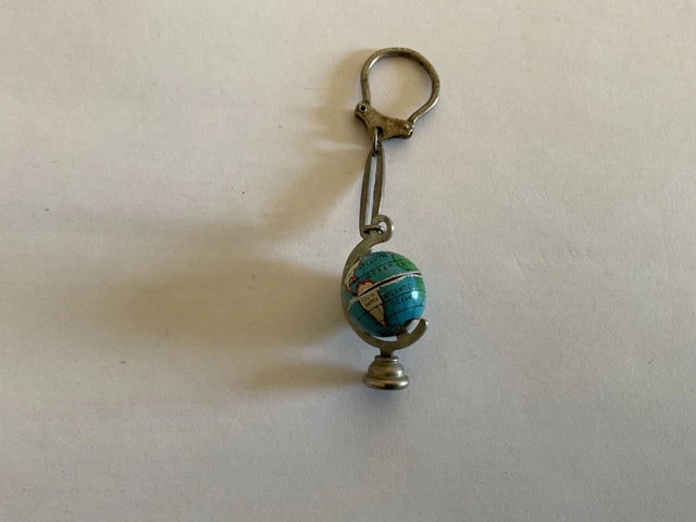 PORTE CLEFS GLOBE terrestre- mappe monde- Earth Globe vintage Keychain ...