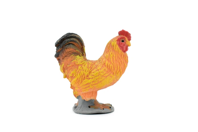 ROOSTER, CHICKEN, REALISTIC Toy Farm Animal Figure, Model Replica 2 ...