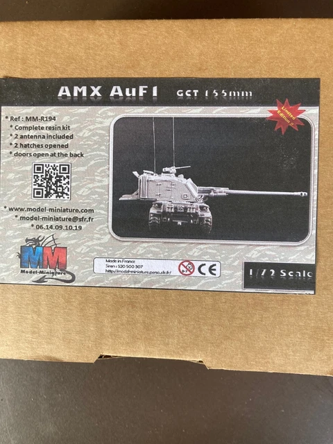 VÉHICULE MINIATURE MILITAIRE AMX 30 AUF1 GCT 155 MM Model Miniature 1/ ...