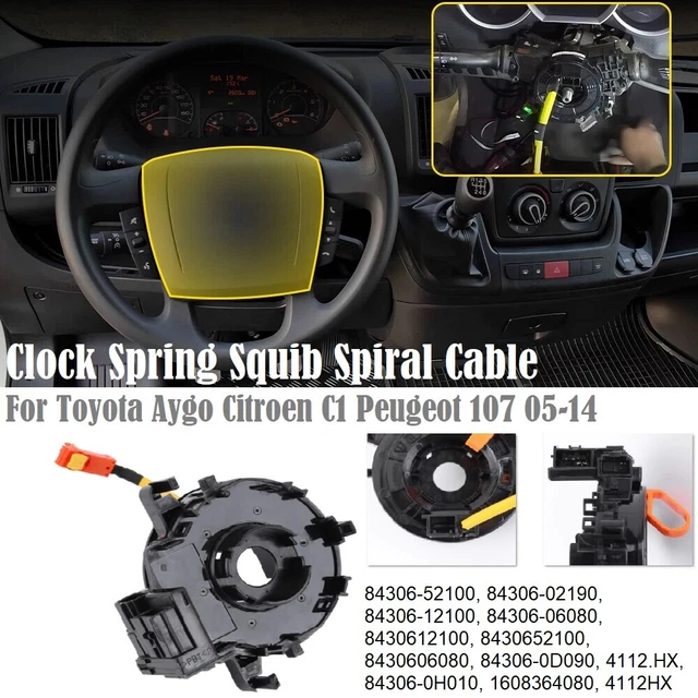 CLOCK SPRING SQUIB Spiral Cable For Toyota Aygo Citroen C1 Peugeot 107 ...
