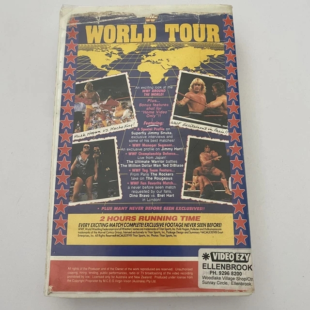 WWF WORLD TOUR 1990 (VHS, 1990) Rare Ex Rental WWE WWF Wrestling VHS ...
