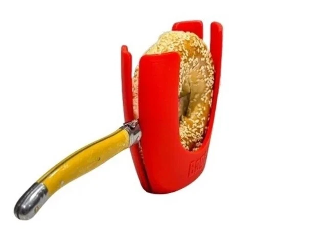 BAGEL SLICER HOLDER Safe Bagel Cutter Guide Bread Roll Cutting Tool ...