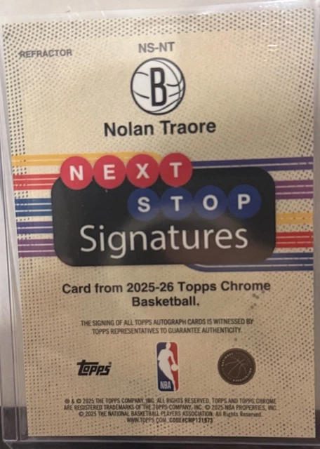 2025/26 TOPPS CHROME Nolan Traore Next Stop Auto Autograph Ns-Nt Rookie ...