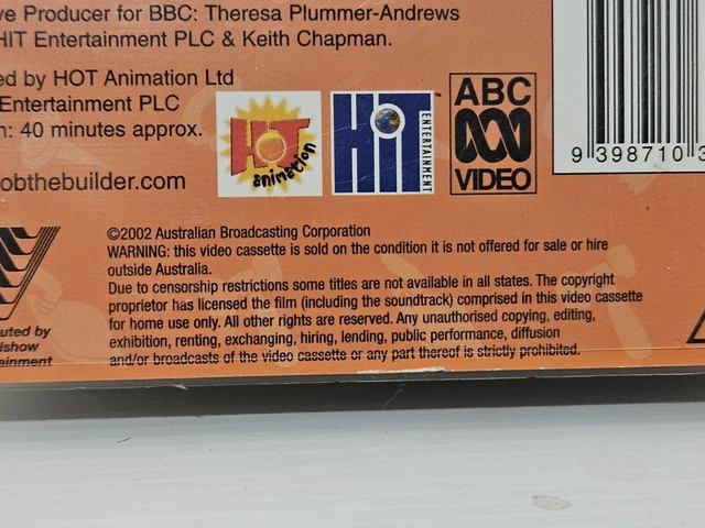 ABC FOR KIDS ~ BOB The Builder 'TRAILER TRAVIS' 2002 Video VHS Pal TAPE ...