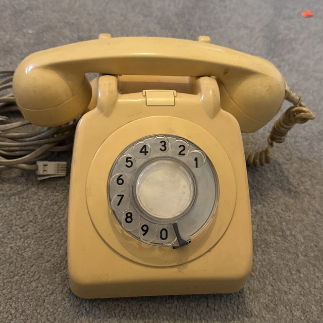 ORIGINAL VINTAGE RETRO GPO 706F Rotary Dial Cream Working Telephone ...