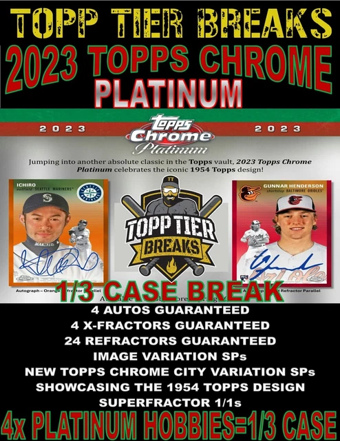SEATTLE MARINERS 2023 Topps Chrome Platinum 4X Hobby Box 1/3 Case Break ...