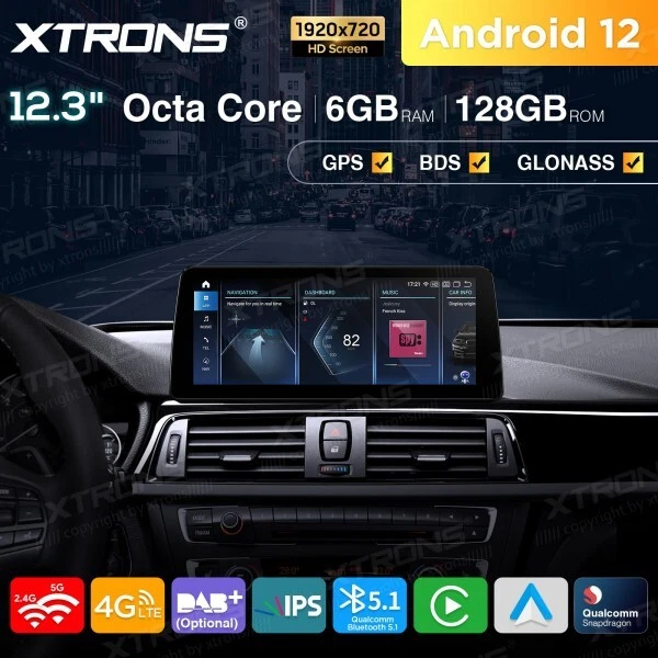 XTRONS QXB22NBTH_L AUTORADIO BMW F30 F31 F34 F32 F33 F36 Android 12 Nbt ...