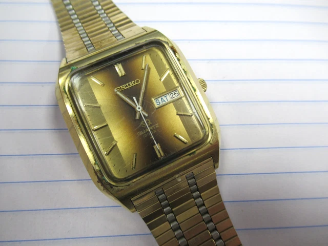 VINTAGE MEN'S SEIKO SQ Quartz 3003 Wristwatch Japan 0843-5000R Tigers ...