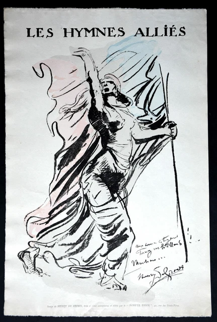 HENRY DE GROUX. Allied Hymns. Stencil circa 1917 £69.55 - PicClick UK