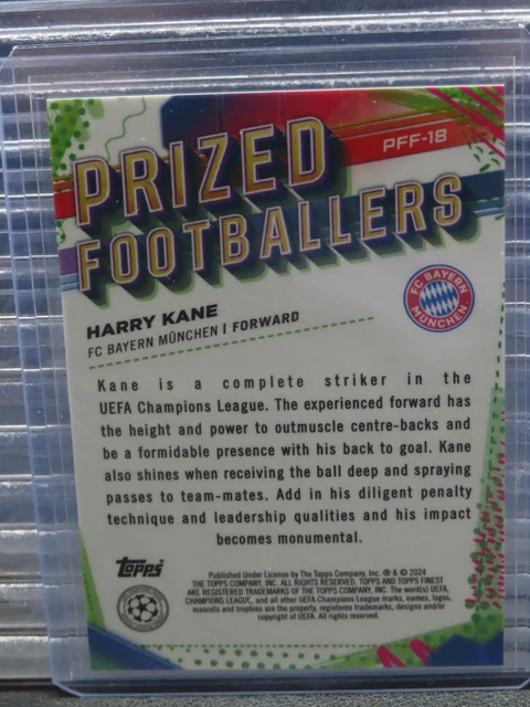2023-24 TOPPS FINEST UCC Harry Kane Prezed Footballers Fusion Rosso ...