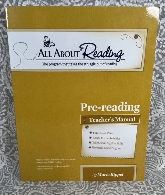 ALL ABOUT READING: Teachers Manual (Pre-Reading Level) By Marie Rippel ...