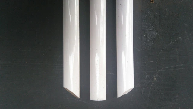 WHITE CERAMIC QUADRANT bath tiles, pair miters, 1 straight £9.00 ...