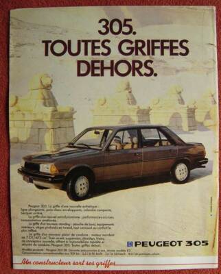 PUBLICITÉ PAPIER - Voiture Peugeot 305 De 1983 EUR 2,95 - PicClick FR